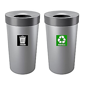 Trash and Recycling Stickers - 4" х 4" Recycle and Trash Stickers - Pack of 4 - Trash and Recycle Stickers - Waste Management Sticker - Trash Recycle Stickers - Recycling Stickers for Trash Can