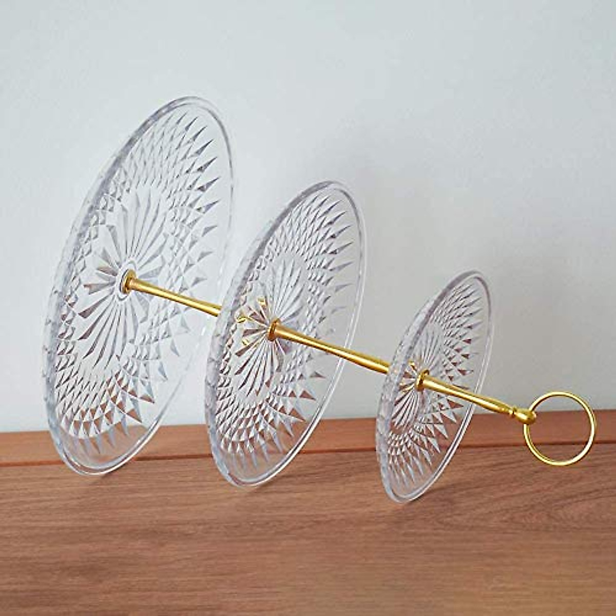 Artliving Acrylic Clear 3-Tier Cupcake Stand Cake Stand Dessert Stands Plate Tea Party Serving Platter Display Tower