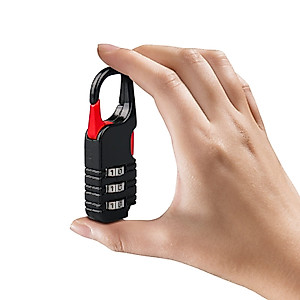 Mini Padlock, BARRYSAIL 3 Pcs Small Locks Set with 3 Digits Combination for Kids Diary Backpack Zipper (Black+Blue+Pink)