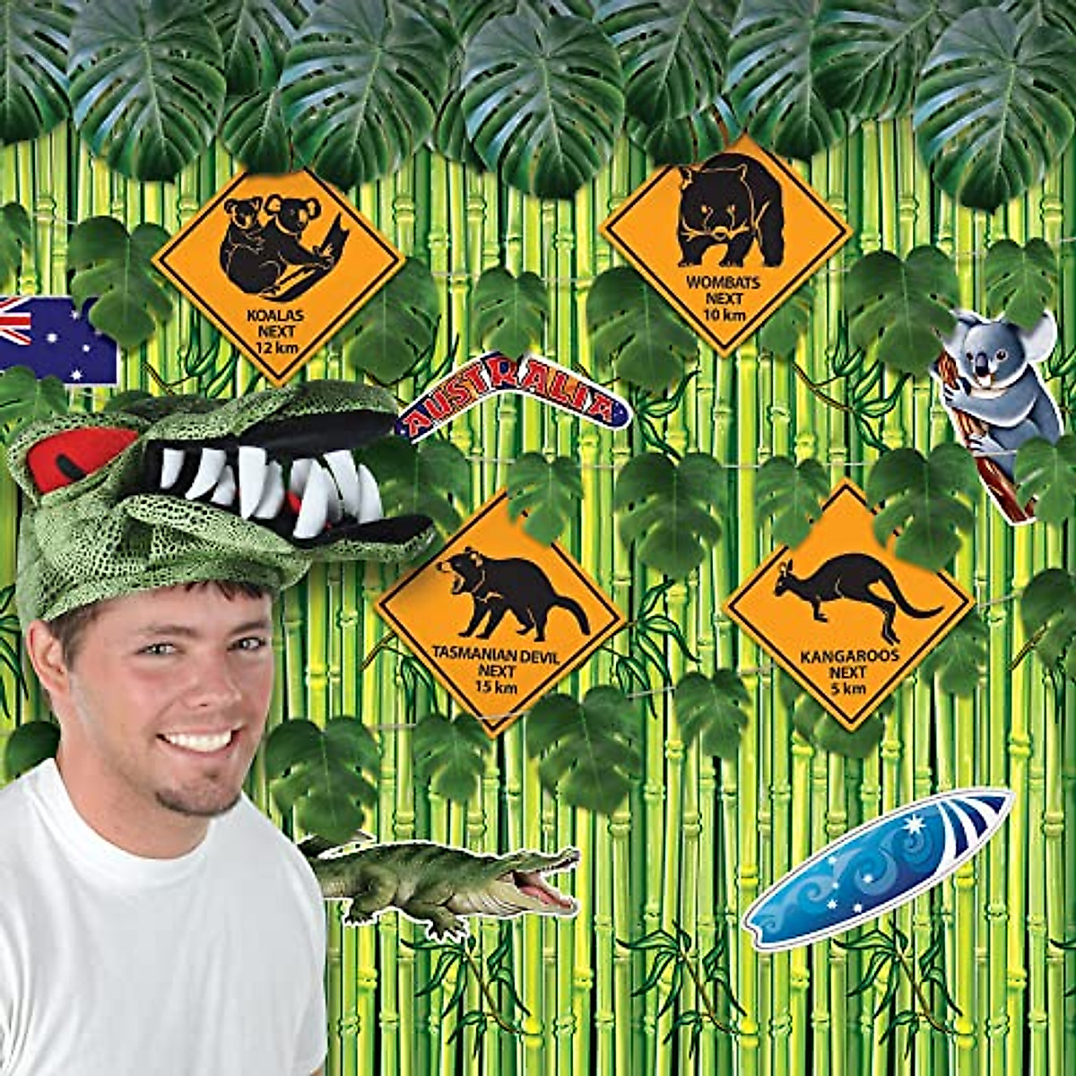 Beistle Outback Road Sign Cutouts 8 Piece, 17", Multicolor