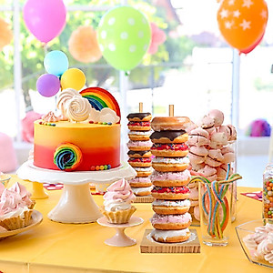 Donut stand, 4PCS Wooden Donut Stand Display Farmhouse Donut Holder, Reusable Bagel Holder Tower Stand, Suitable for Weddings, Birthday Parties, All Kinds of Parties, Baby Shower (4 packs-Square)