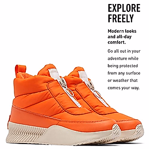 Sorel Women's Out 'N About Puffy Zip Waterproof Boot - Heatwave, Fawn - Size 10