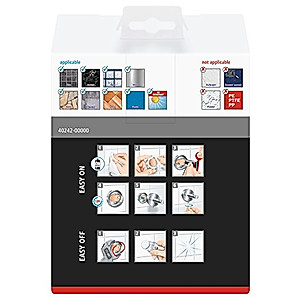 tesa EKKRO Hair Dryer Holder - No Drill Wall Mounted Chromed Metal Blow Dryer Holder - Stainless - Waterproof - Includes Removable Glue Solution