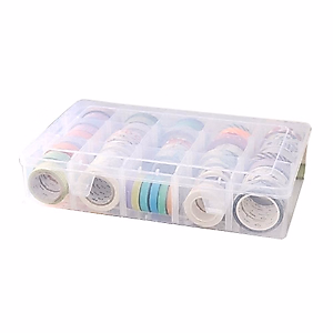 Adjustable 15-Compartment Grid Slot Plastic Storage Box Jewelry Bead Tool for Washi Tape, Art Supplies and Sticker Container Organizer Case