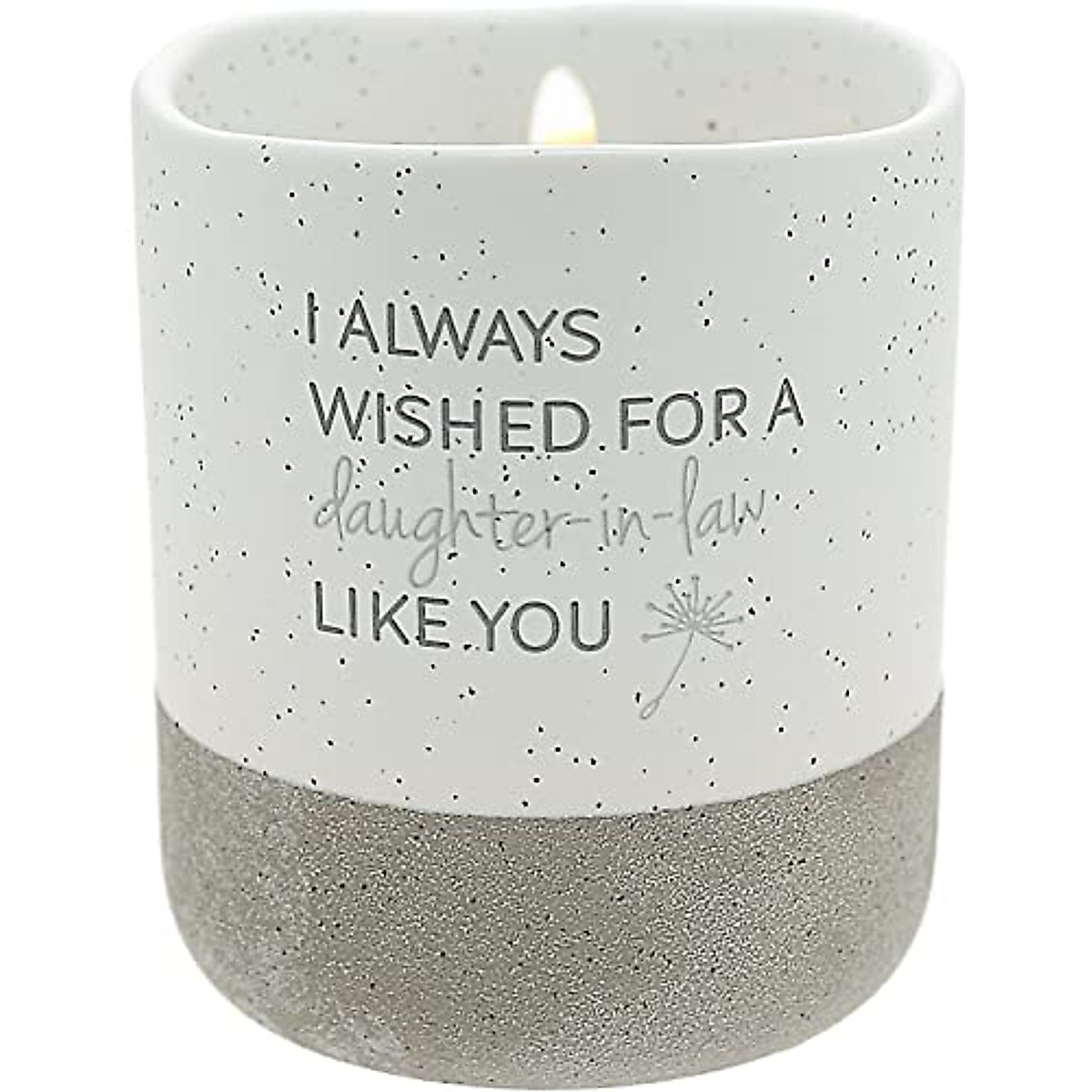 Pavilion - I Always Wished for A Daughter-in-Law Like You - 10-Ounce Surprise Hidden Message Natural Soy Wax Candle Cotton Scented, 1 Count (Pack of 1), 3.5” x 4”