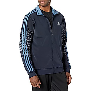 adidas Men's Warm-Up Tricot Regular Badge of Sport Track Jacket, Legend Ink, Small