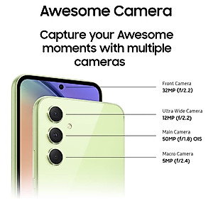 SAMSUNG Galaxy A54 5G | 128GB | 6.4” Fluid Display Screen | Hi Res Camera | 5,000 mAH huge Battery| US Version | 2023 Model | Unlocked Android Smartphone | Awesome Black (Renewed)