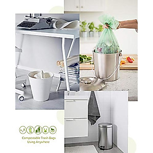 Small Trash Bags, 2.6 Gallon Compostable Trash Bags Bathroom Wastebasket Can Liners , 125 Count (Pack of 1) Mini Compost Trash Bags For Bedroom Office Fit 10 Liter ,Green