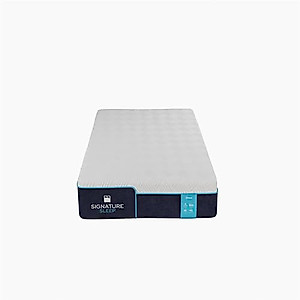 Signature Sleep Bliss 10 Inch Charcoal Cool Gel Memory Foam Mattress-in-a-Box, Medium, Certipur-US and Oeko-TEX, Twin