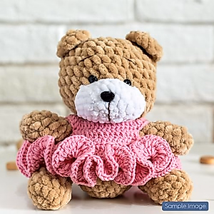 Tagetes Velvet Chenille Yarn (100 gr 132 yds x 2) 264 yds Baby Blanket Yarn, Amigurumi Yarn, Crochet and Knitting Yarn, Super Bulky, Soft, Chunky Yarn (Walnut)