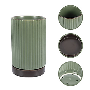 Kitchen Chopsticks Holder Basket Ceramic Utensil Drying Rack Draining Cutlery Spoons Cage Tableware Organizer Caddy Spoon Forks Box Green