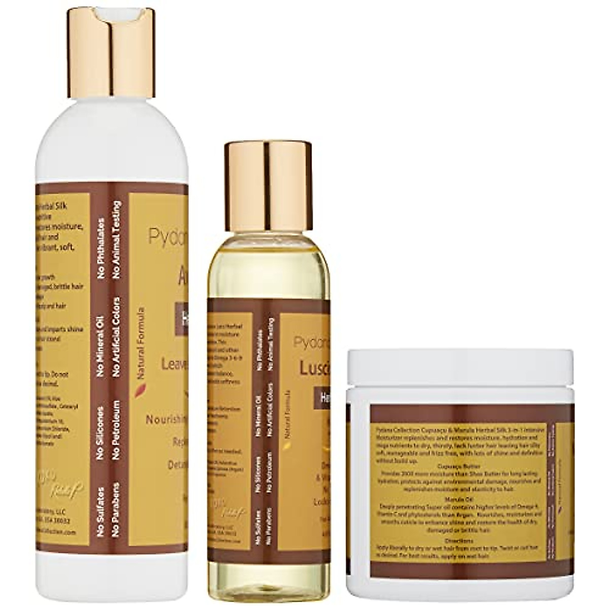 Pydana Collection Moisture LOC Kit | Intensive Moisturizer | Curl Definer | Scalp Treatment For Normal To Light Thinning | Natural Hair Products For Women With Vitamin E | 3 Piece Kit