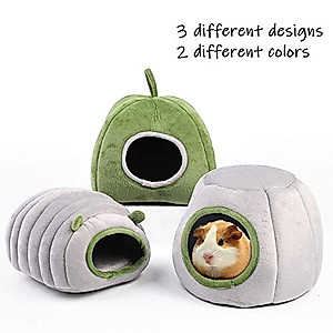 Guinea Pig Cave Beds Guinea Pig Hideout Cozy Hideout for Chinchilla Ferrets Hedghog (Grey, Pumpkin)
