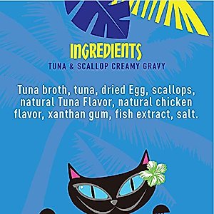 Tiki Cat Stix Wet Mousse Single-Serve Treats in 3-Flavor Bundle: 1 Tuna and Scallops, 1 Duck and 1 Chicken and Shrimp (3 Packs Total, 6 Stix per Pack, 18 Stix Total) Plus Shaynanigans Silicone Lid