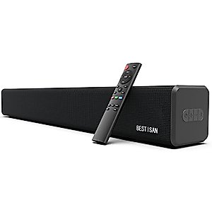 100Watt 32 Inch Soundbar, Bestisan 2.1 Channel Bluetooth 5.0 Sound Bar with Built-in Dual Subwoofer TV Speakers (2022 Update, 3 Audio Modes, HDMI Function)