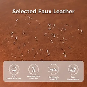 MAISON ARTS Counter Height Bar Stools Set of 3 for Kitchen Counter 24 Inch Backless Modern Barstools Industrial Upholstered Faux Leather Stools Farmhouse Island Chairs, Brown