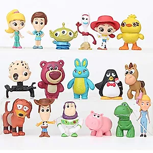 17 Pcs Mini Figurines for Kids – Collectible Toy Story Cake Toppers – Great Party Favors for Toddlers – Toy Story Birthday Party Cake Decoration Supplies