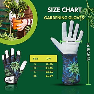 HMH Leather Gardening Gloves - Large, Green Short, Unisex