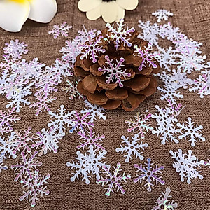 DIYASY 800 Pieces Christmas Snowflake Confetti, Glitter Sliver Sequins for Xmas Party Table Decorations 3 Size