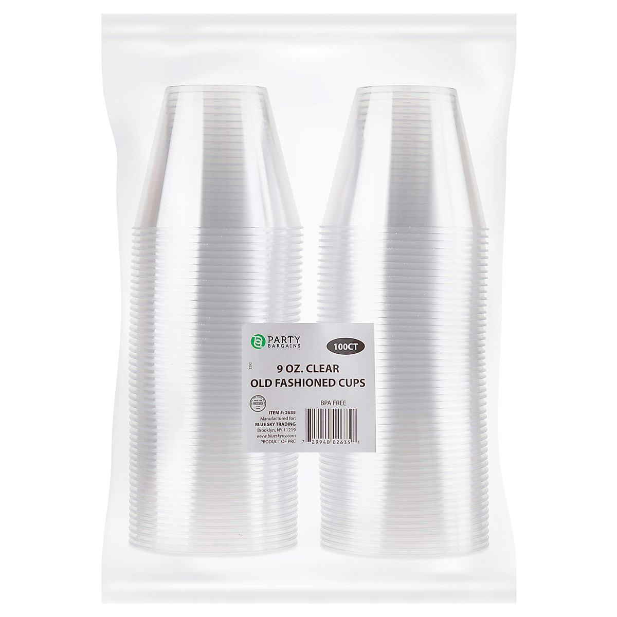 Clear Old Fashioned Cups - 9 oz (100 Count) - Premium Plastic, Elegant & Durable - Perfect for Parties, Events, and Everyday Use