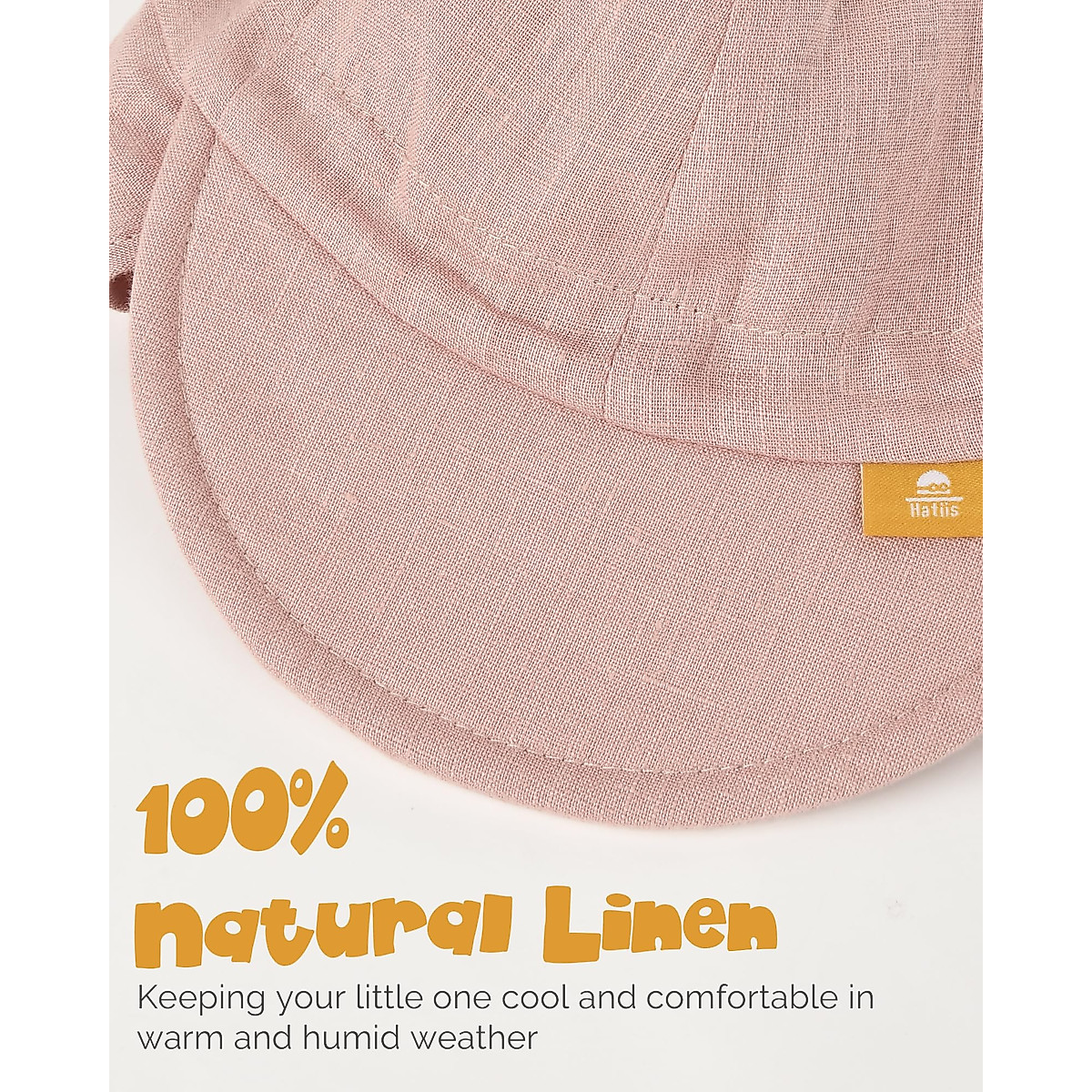 Baby Sun Hat Summer Baby Hats with Neck Flap Linen Breathable Infant Boy Girl Sun Hat Lightweight Packable Baby Swim Hat Pink