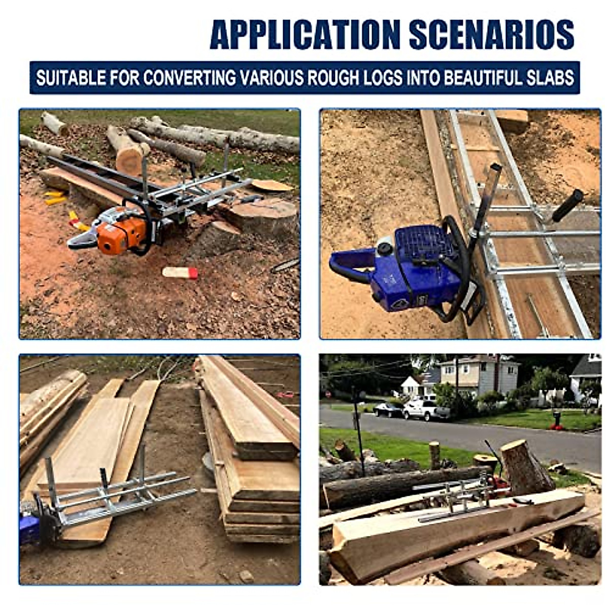 Topdeep Chainsaw Mill Aluminum Planking Milling Bar Size 14 to 36 Inches Wood Lumber Cutting Saw Mill with 9FT Portable Chainsaw Milling Rail Ladder Guide Tool…