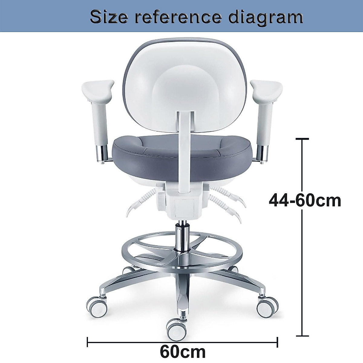 HYDTGZ Dental Chair Dentist Doctor's Stool PU Leather Dental Assistant Chair Adjustable Mobile Chair for Clinics, Dental Offices, Labs, Drawing Chair,A4