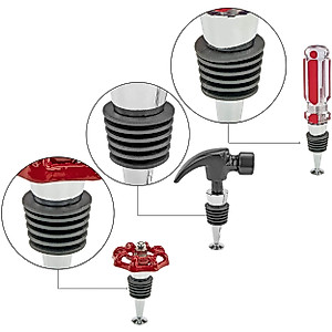 Fairly Odd Novelties Hammer, Screwdriver, and Faucet Wine Bottle Stopper 3-Pack Funny Father's Day Gift Set, One Size, Multicolor