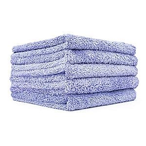 The Rag Company - Eagle Edgeless 350 (5-Pack) Professional Korean 70/30 Blend Super Plush Microfiber Detailing Towels, 350GSM, 16in x 16in, Lavender