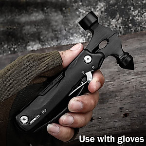 Hammer Multitool with Knife Saw, Wire Cutter, Pliers, Sheath for Fishing, Camping and Survival