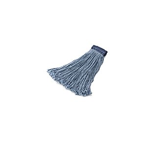 Rubbermaid Commercial Products Premium 8-Ply Cut-End Blend Mop, 24-Ounce, 5-Inch Blue Headband, Heavy Duty Wet Mop for Floor Cleaning Office/School/Stadium/Bathroom, Pack of 12