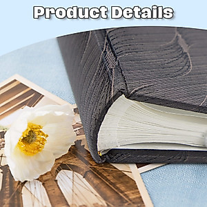 AUEAR, Photo Album Holds 4x6 300 Horizontal Pictures with Memo Space, Large Capacity Fabric Cover Photo Book for Graduation, Family Wedding Anniversary (Black)