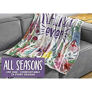 InnoBeta Nana Throw Blanket - Best Nana Ever Flowers - Nana Gifts Flannel Blankets on Mother's Day, Christmas, Birthday, Thanksgiving - 50" x 65"