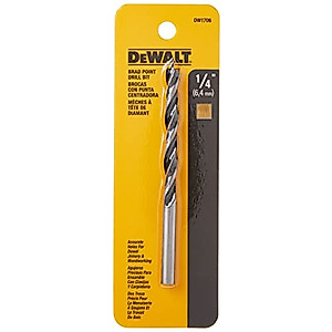 DEWALT DW1706 Brad Point, 1/4-Inch