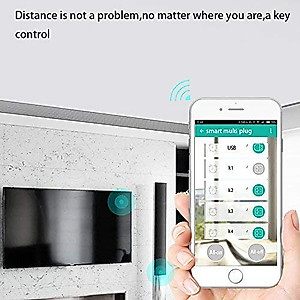 Jinvoo Wi-Fi Smart Power Strip Surge Protector, Multi Plug with 4 AC Outlets 4 USB Ports, No Hub Required, Works with Google Home - Black