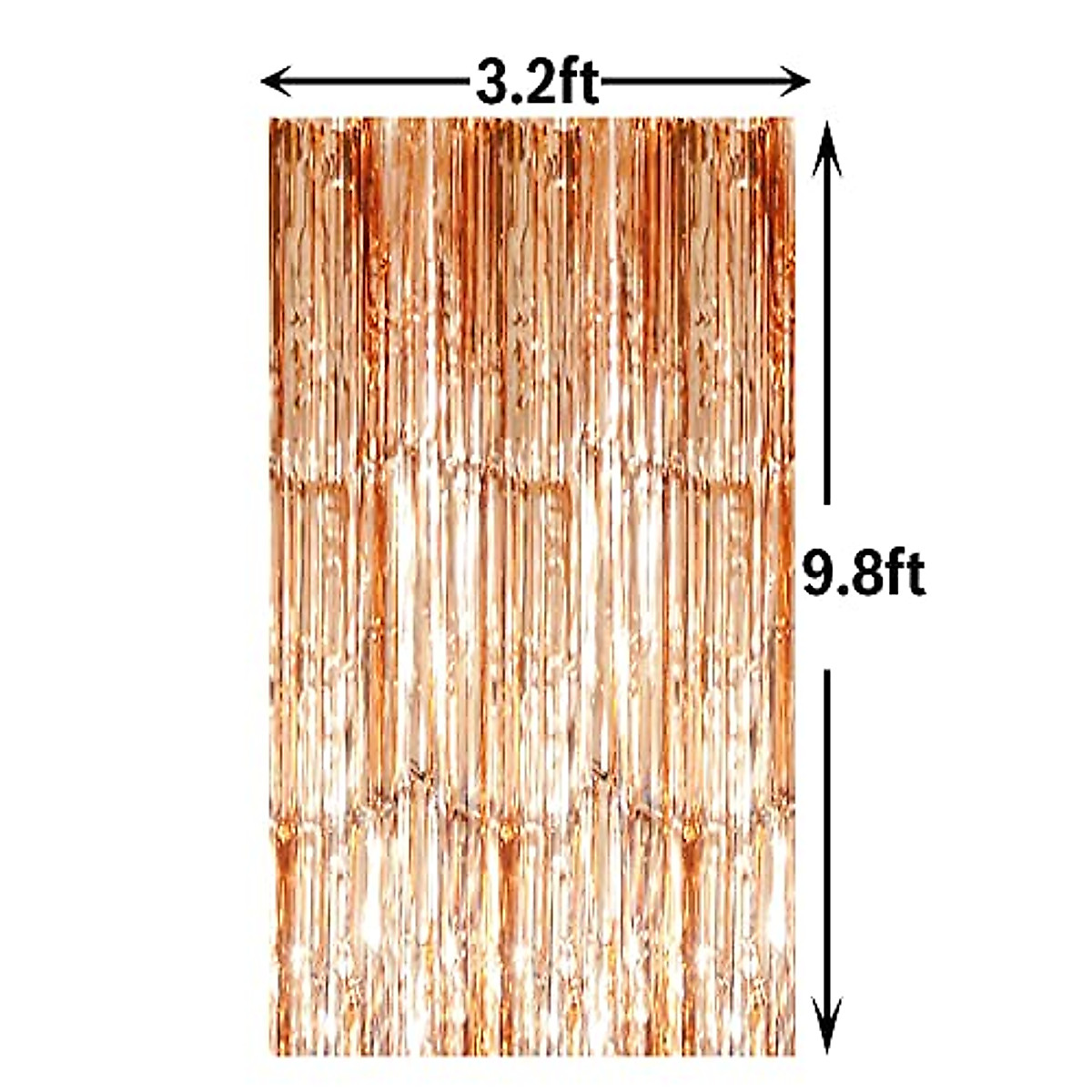 GOER 3.2 ft x 9.8 ft Metallic Tinsel Foil Fringe Curtains Party Photo Backdrop Party Streamers for Birthday,Graduation,New Year Eve Decorations Wedding Decor (Champagne Gold,1 Pack)