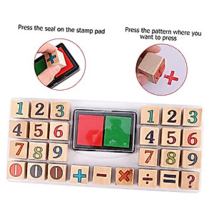 Tofficu Wood Toys 3 Sets Number Stamps Wooden for Card Making Diary Stamp Wood Block Number Stamper for Number Signet Stamper die Seal self Made Bamboo Scrapbook Kids Stamps