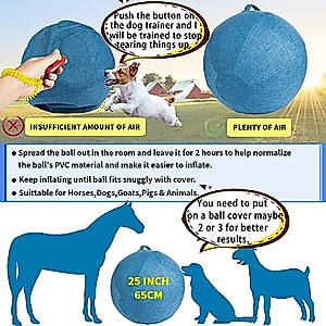 Nopaso Herding Ball for Horse - 25inch Ball Horse Toys & Ball Cover for Horses Anti-Burst Mega Herding Ball Giant Horse Soccer Ball for Horses Stall