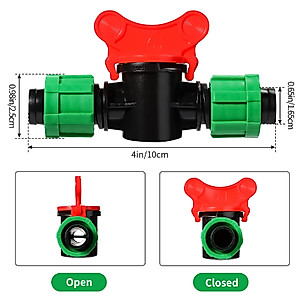Drip Irrigation Shut off Valve 1/2 Inch Universal Drip Irrigation Tubing Coupling Valve Connector Locking Fitting Compatible with 16 to 17 mm Drip Tape Tubing Sprinkler System (12 Pieces)