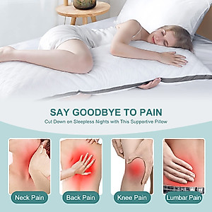 Oubonun Premium Adjustable Loft Quilted Body Pillows - Firm and Fluffy - Quality Plush - Down Alternative - Head Support Pillow - 21"x54"