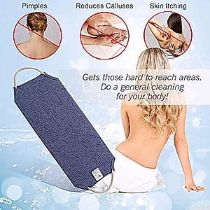 Evridwear Exfoliating Back Scrubber with Handles Two Sides for Body Shower Deep Cleans Skin Massages Invigorating Blood Circulation Men Women One Size (Back Scrubber)