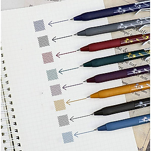 COLNK Colored Gel Pens with Retro Ink Retractable, Premium Vintage Pens for Coloring, Smooth Fine Planner Writing Pens 0.5mm, Assorted Colors, Pack of 8pcs