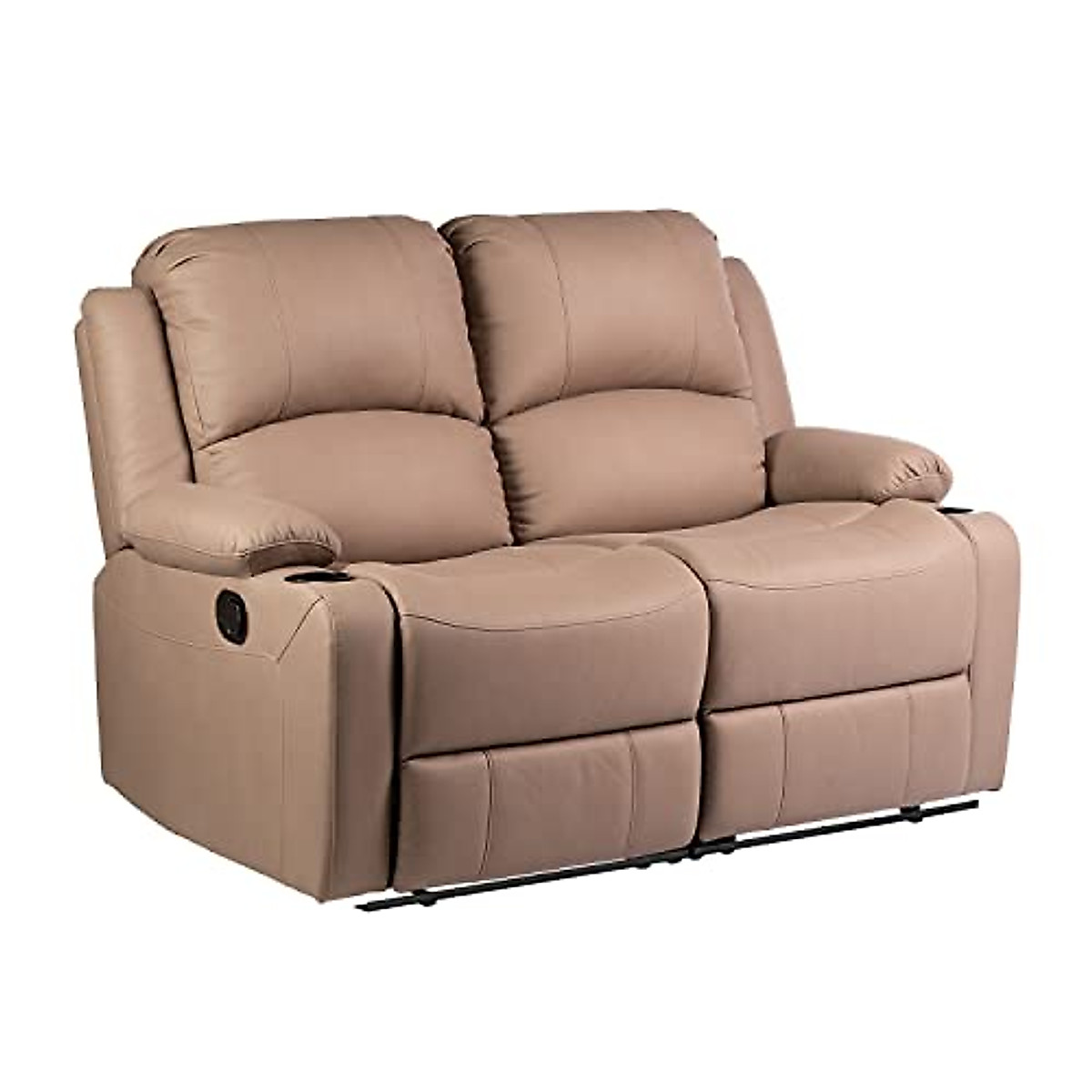 Camper Comfort 58" Wall Hugger Reclining RV Theater Seats | Double Recliner RV Sofa | RV Couch | Wall Hugger Recliner | RV Theater Seating | RV Furniture (Manual, Cappuccino)