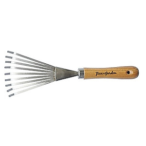 Tierra Garden 35-1805 Stainless Steel Hand Shrub Rake with Ash Wood Handle