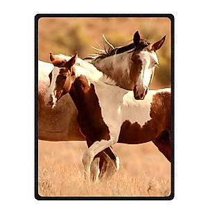 Galloping horse Fleece Plush Blanket 58" x 80" (Large)