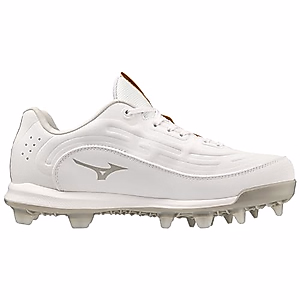 Mizuno Women's Finch Elite 6 Low TPU Softball Cleat, White, 7
