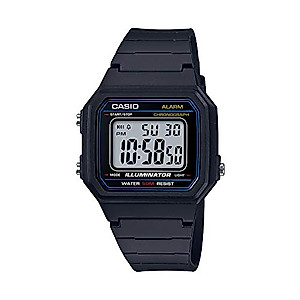 Casio Men's 'Classic' Quartz Resin Casual Watch, Color:Black (Model: W-217H-1AVCF)