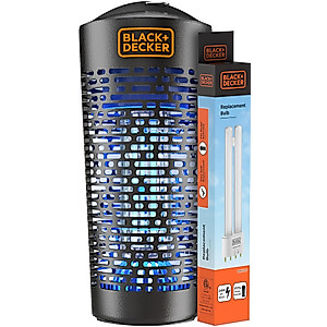 BLACK+DECKER Bug Zapper- Mosquito Repellent & Fly Traps for Indoors- Mosquito Zapper & Killer- Gnat Trap Bug Catcher for Insects Outdoor, Half Acre Coverage & Free Bulb Included