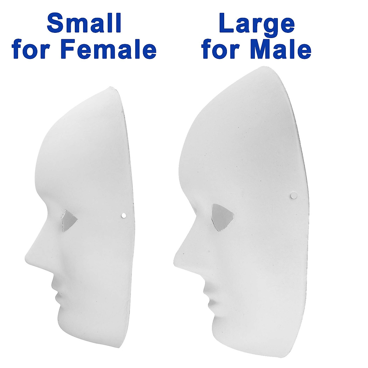 CALPALMY 14 Pack 2 Sizes Paper Mache Masks - Create Artistic Craft Projects from Wall Decorations to Theater and Halloween Costumes; Party, Masquerade Parties and Classroom Art White