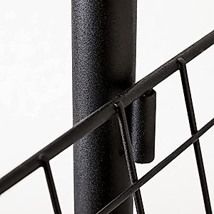 Bee Home Industrial Style Iron Wall Mounted Basket Organizer Storage Shelf, 4 Baskets, with Chalkboard Labels